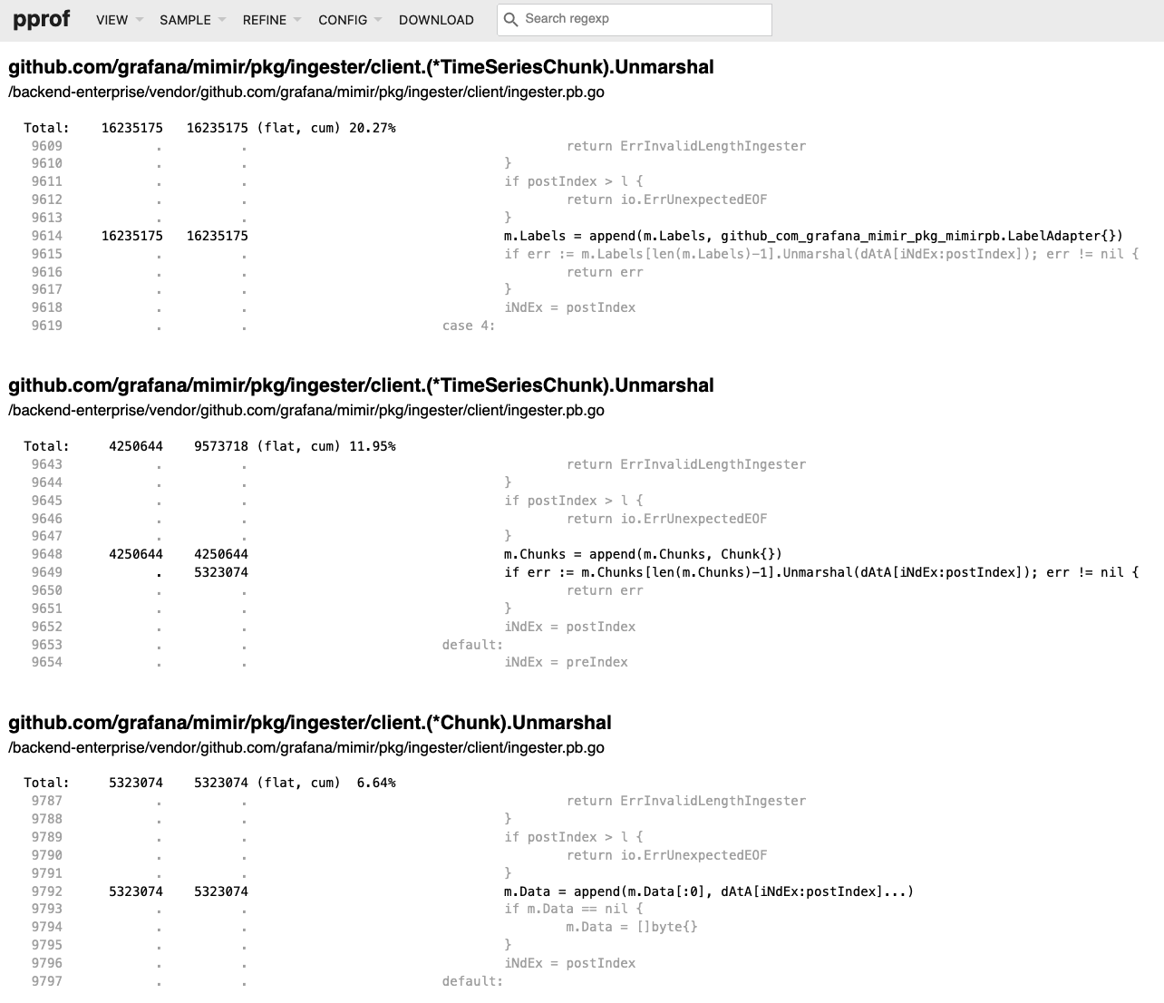 Querier: High memory allocation on `QueryStreamResponse` unmarshal · Issue #3265 · grafana/mimir ...