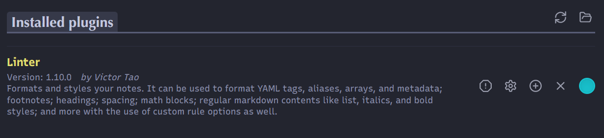 Bug Setting Error After Update 1100 · Issue 564 · Platersobsidian Linter · Github