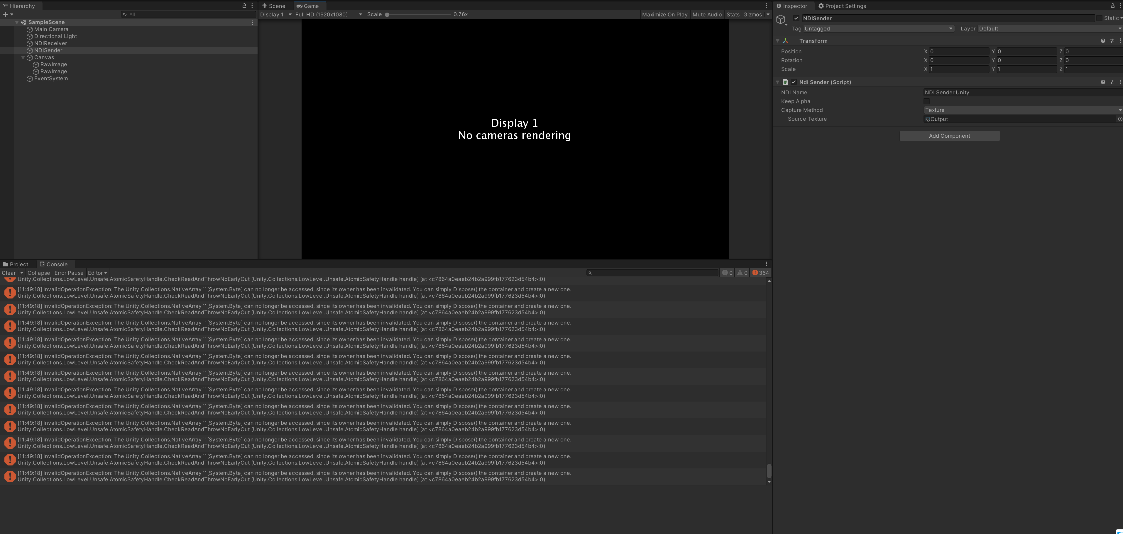 Getting InvalidOperationException when VSync is off · Issue #132 · keijiro/KlakNDI · GitHub