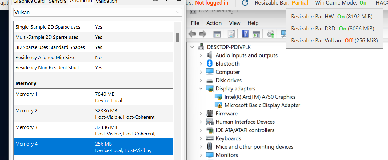Partial Implementation Of Resizebar In Arc · Issue 330 · Igcitintel Gpu Community Issue