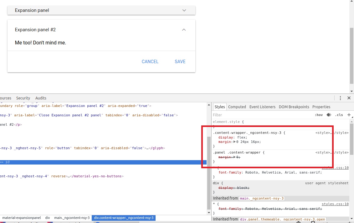 MaterialExpansionPanel mixins are not working as expected. · Issue #191 · angulardart/angular ...