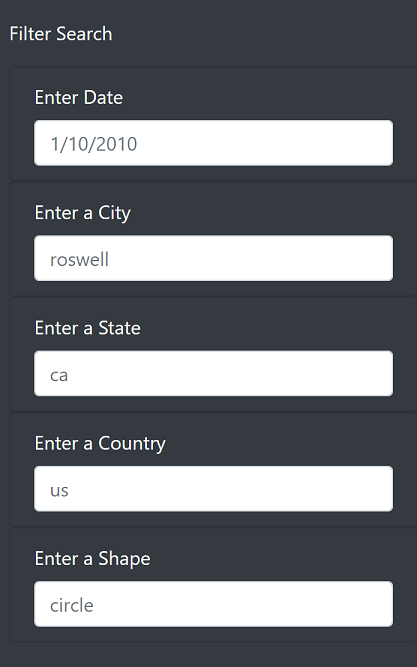 GitHub - Shaza-Safi/UFOs: Interactive HTML webpage that allows users to query UFO sighting data ...