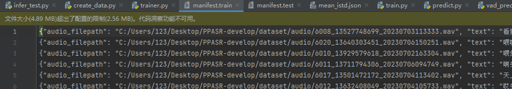 python train.py的时候报错 · Issue #158 · yeyupiaoling/PPASR · GitHub