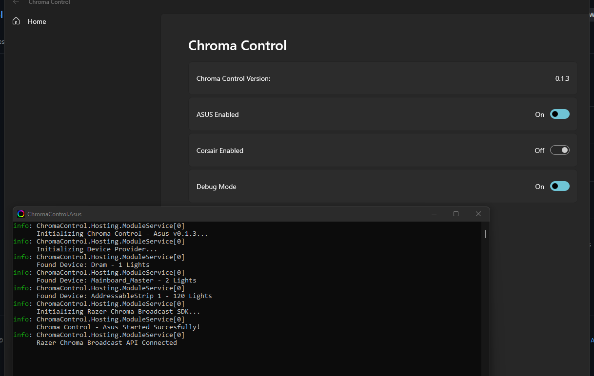 Chroma - Aura only works if I keep debug windows showing · Issue #133 · ChromaControl ...