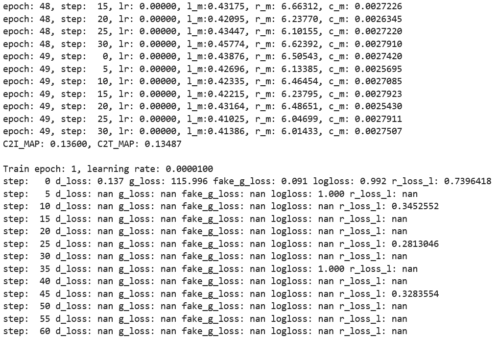 您好，使用您给出的训练代码进行训练时第1个epoch中间step处loss开始变为NAN，请问可能是什么原因？ · Issue #3 · tswang0116/TA-DCH · GitHub