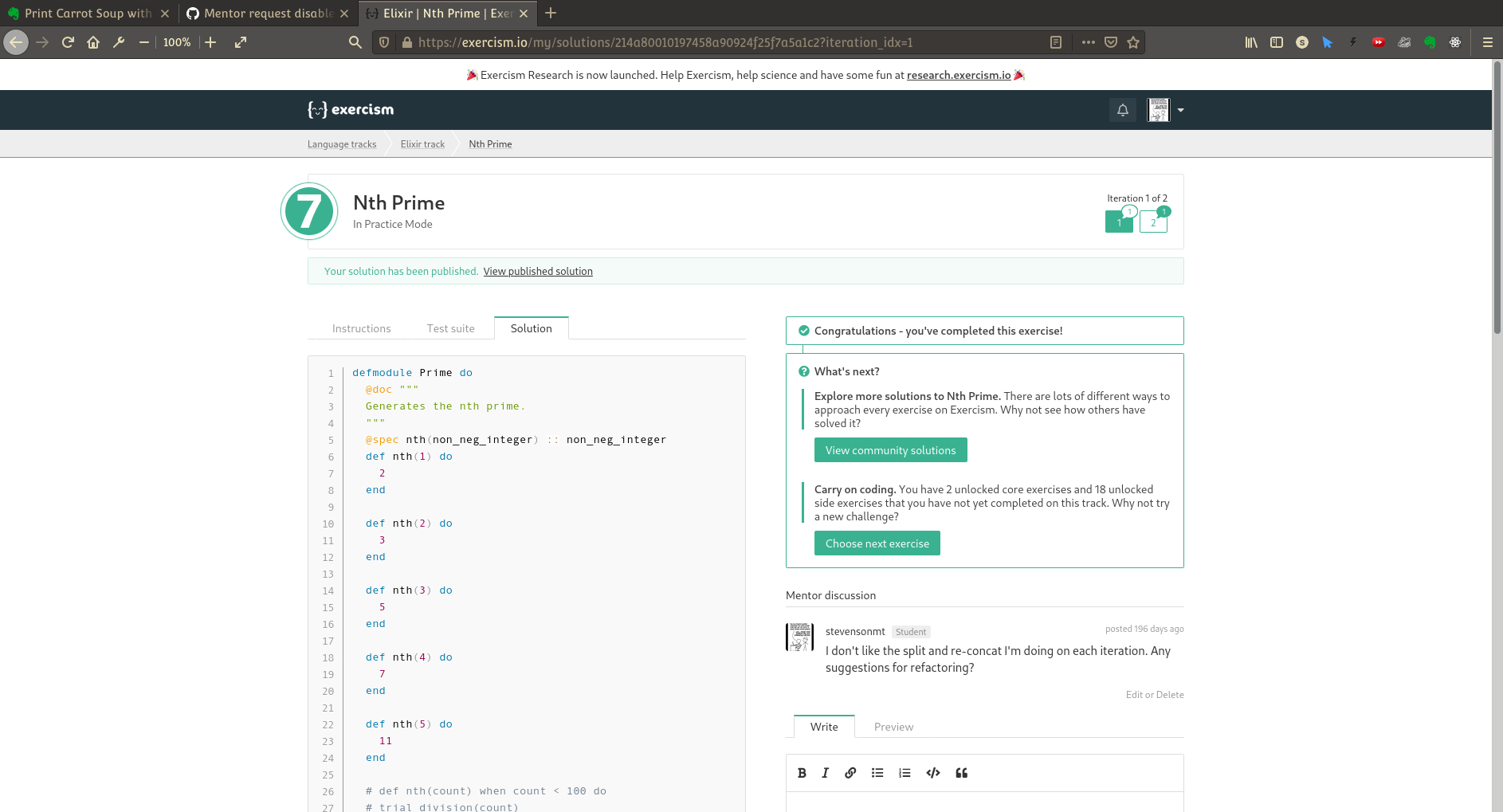 Mentor request disabled · Issue #5536 · exercism/exercism · GitHub