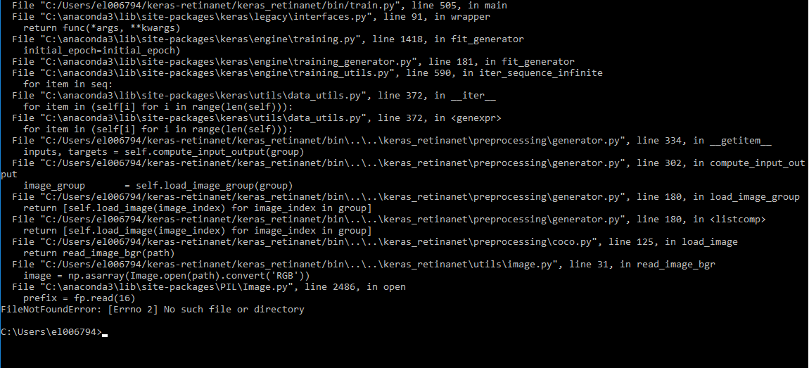 Training on coco dataset error · Issue #895 · fizyr/keras-retinanet · GitHub
