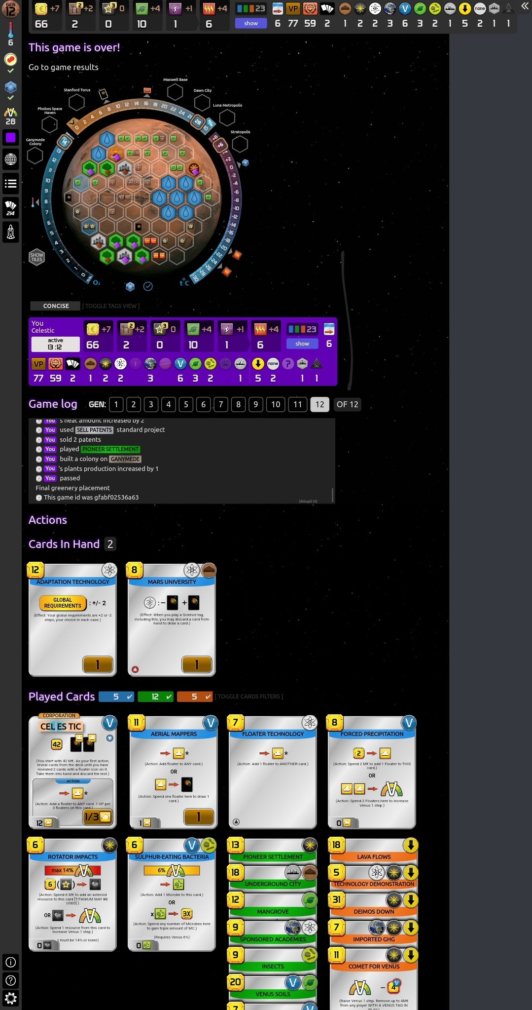 Solo game isn't allowing placing greenery at the end of the game · Issue #4922 · terraforming ...