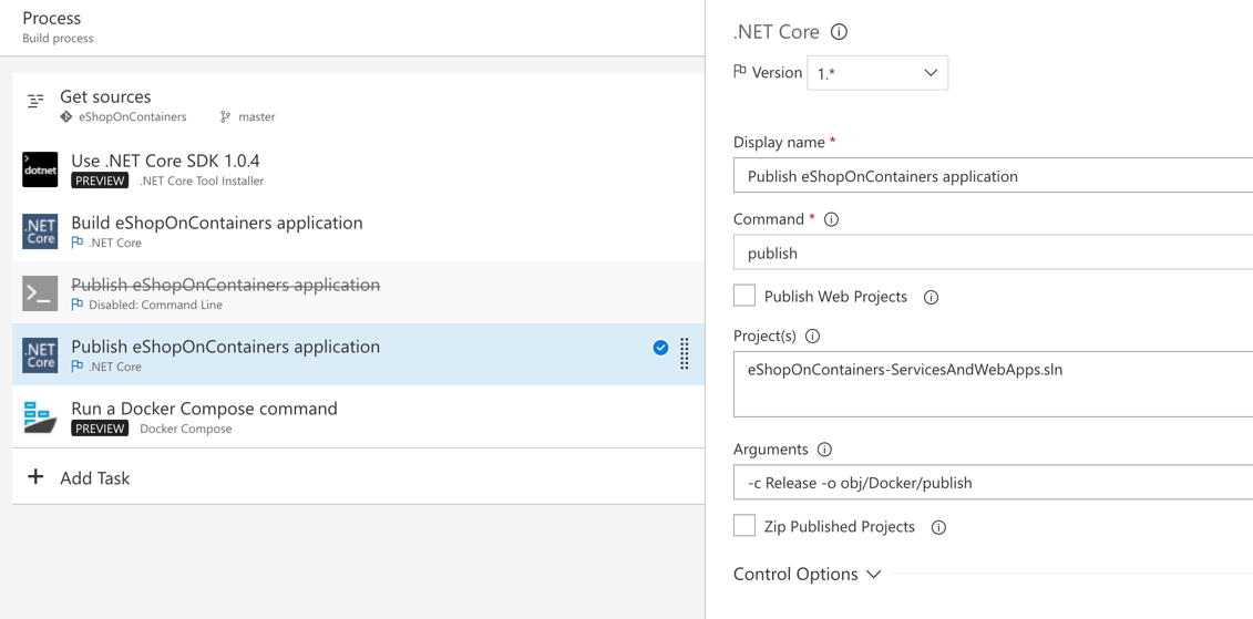 "dotnet publish" as VSTS Build task errors · Issue #316 · dotnet-architecture/eShopOnContainers ...