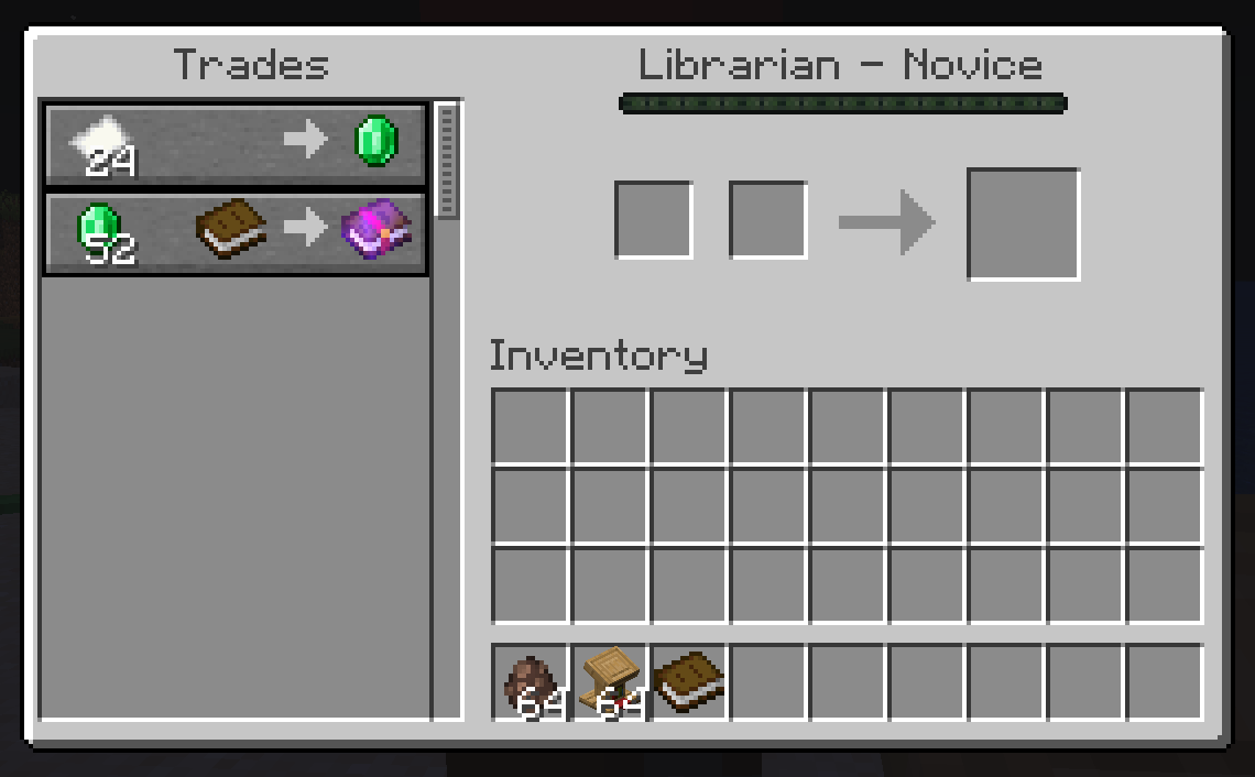 Books become andesite in the villager trade gui on Bedrock · Issue ...