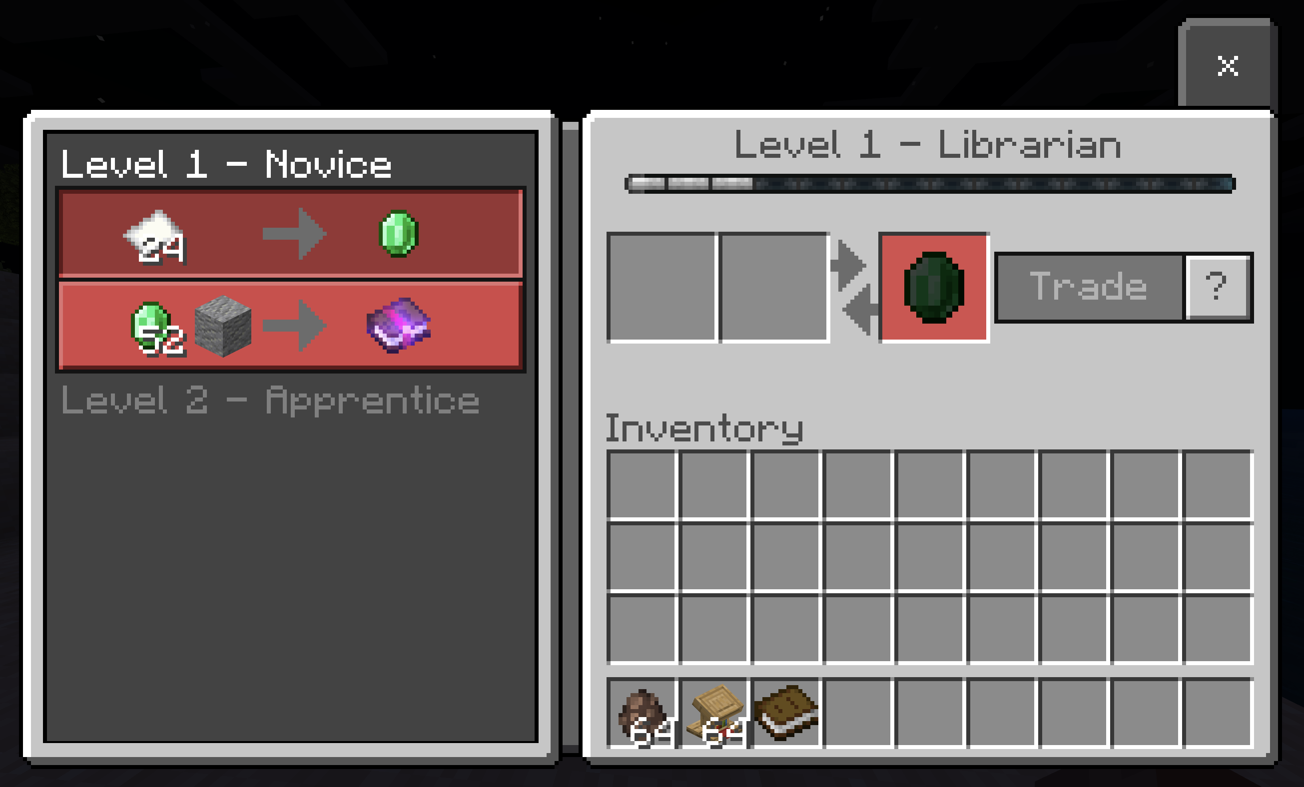Books become andesite in the villager trade gui on Bedrock · Issue ...