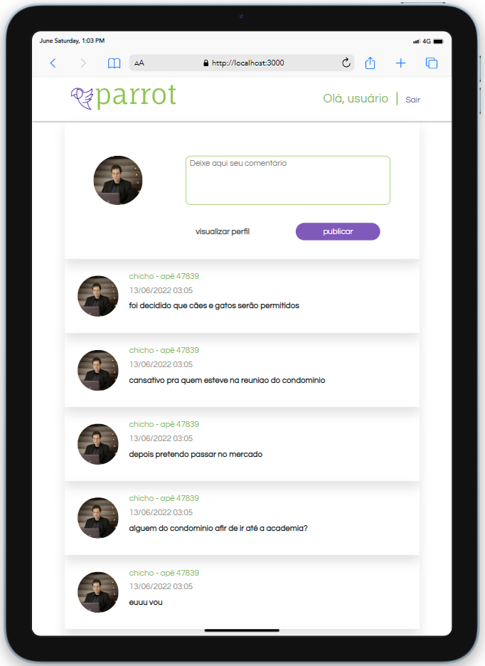 GitHub - thaispsc/rede-social-parrot: Rede social para moradores de condomínio semelhante ao ...