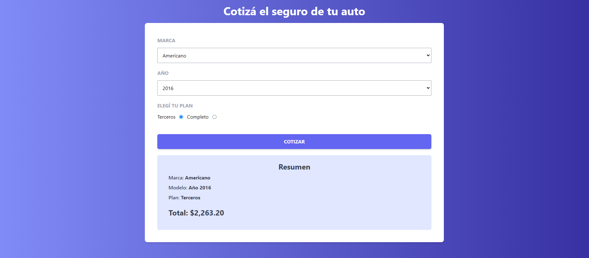 GitHub - lucasbusso/Cotizador: Desarrollado en React (empaquetado con Vite). Uso de Context API ...