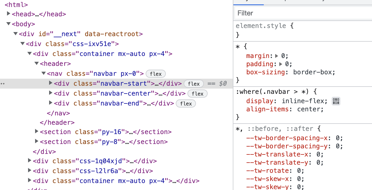 Can't get `navbar-start | navbar-center | navbar-end` to work. · saadeghi daisyui · Discussion ...