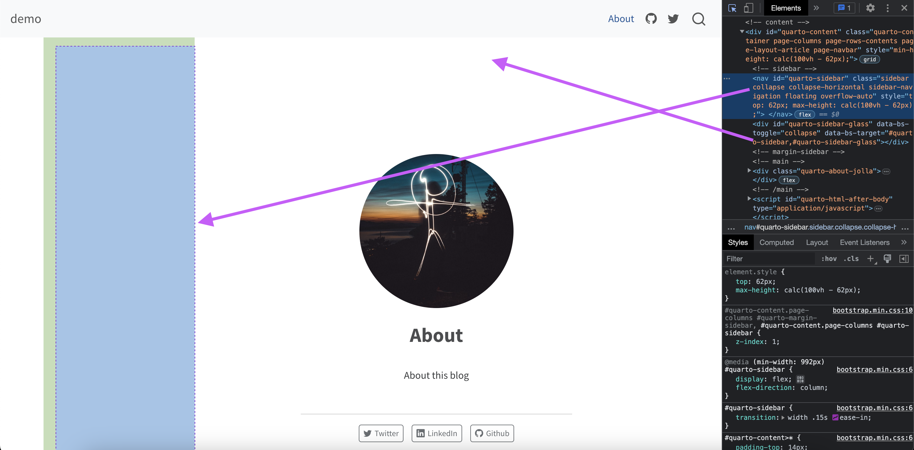 `toc-location: left` not handled properly in (at least) "about" page (website) · Issue #5204 ...