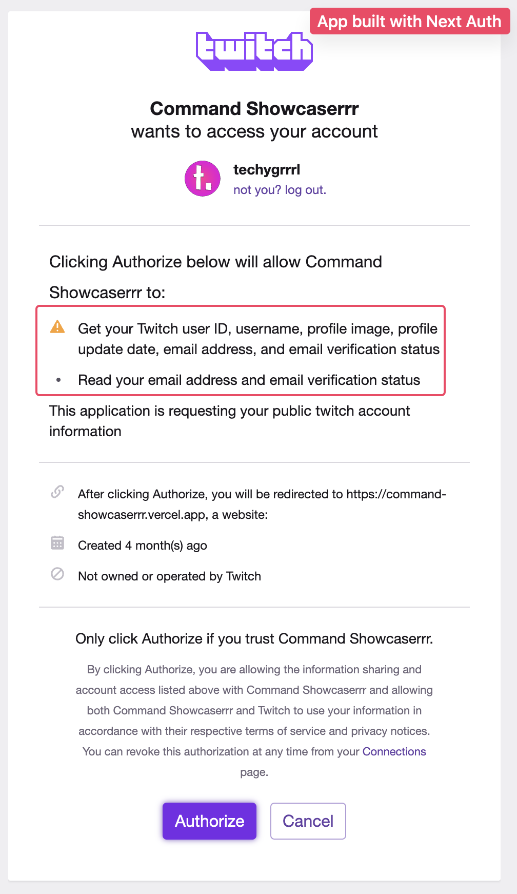NextAuth should allow empty scope for Twitch provider · Issue #5738 · nextauthjs/next-auth · GitHub