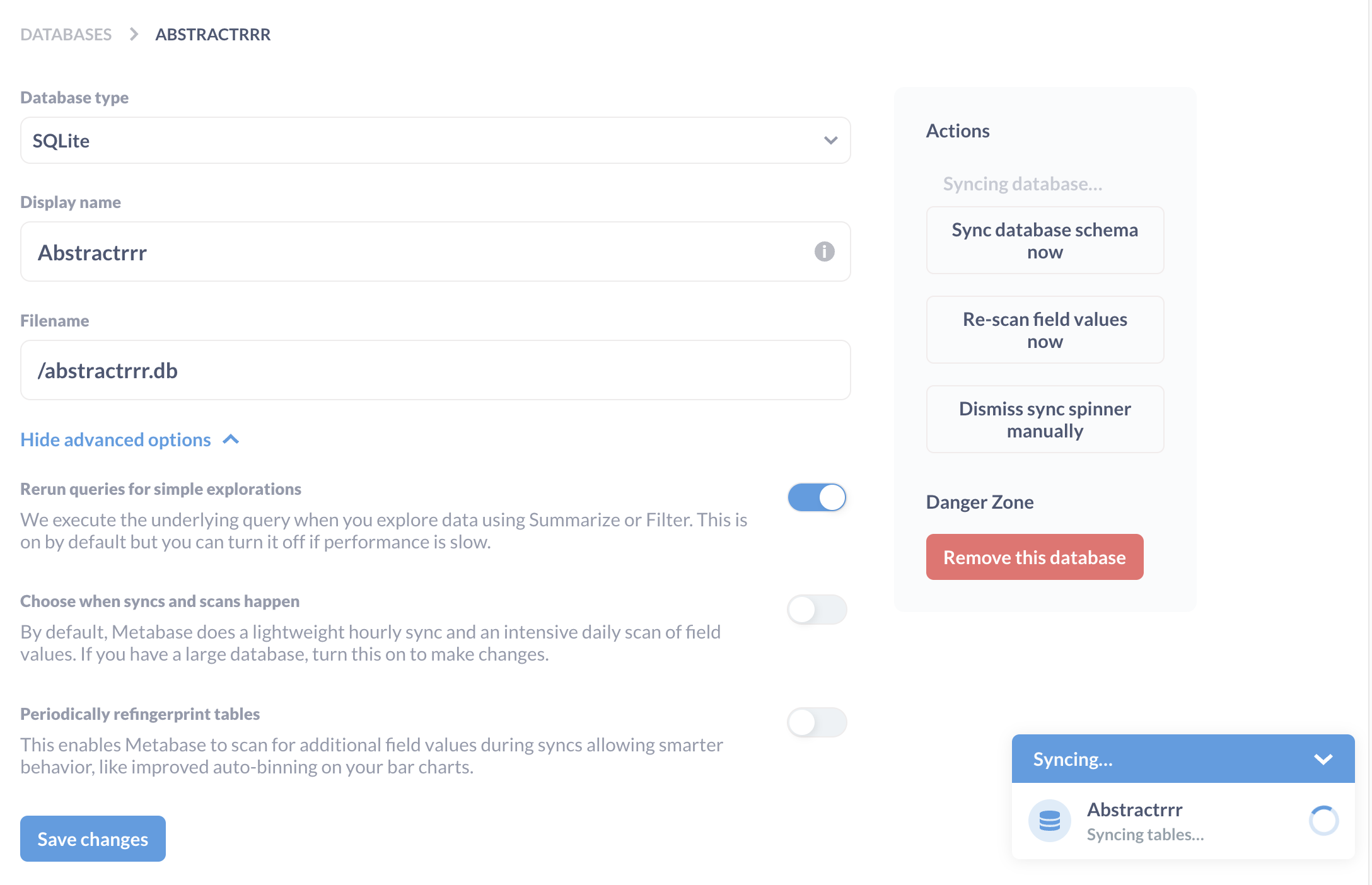 SQLite shows infinite "Syncing tables..." dialog (Docker) · Issue #33517 · metabase/metabase ...