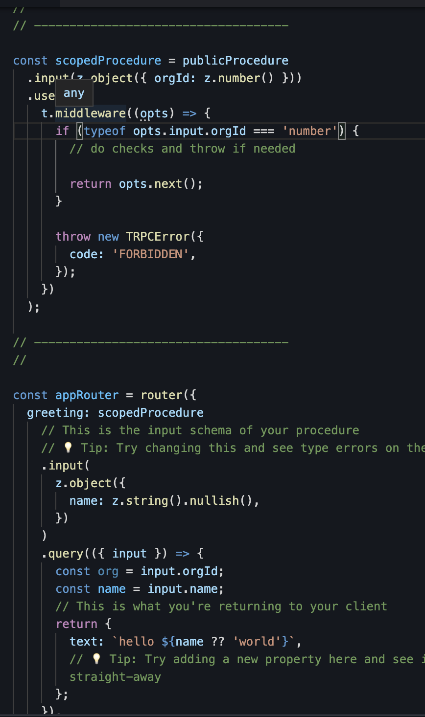 Feat Support Typesafe Inputs In `t Middleware` Created Middlewares · Issue 4191 · Trpc Trpc