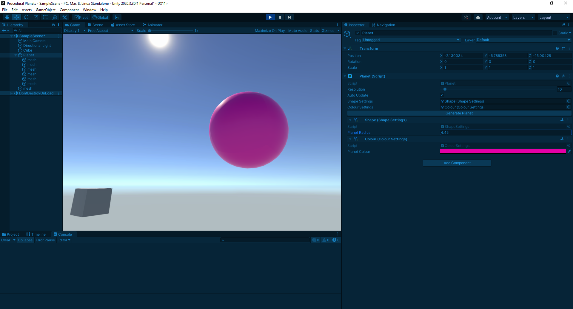 GitHub - josecr02/procedural-planets: A procedural generation of planets made with Unity and C#