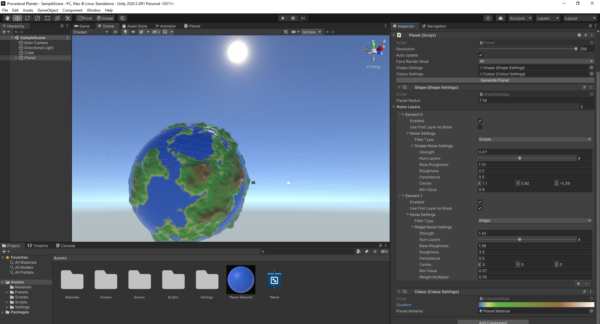 GitHub - josecr02/procedural-planets: A procedural generation of planets made with Unity and C#