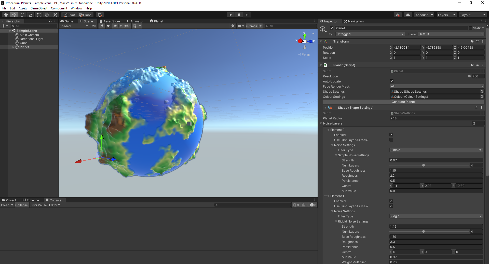 GitHub - josecr02/procedural-planets: A procedural generation of planets made with Unity and C#