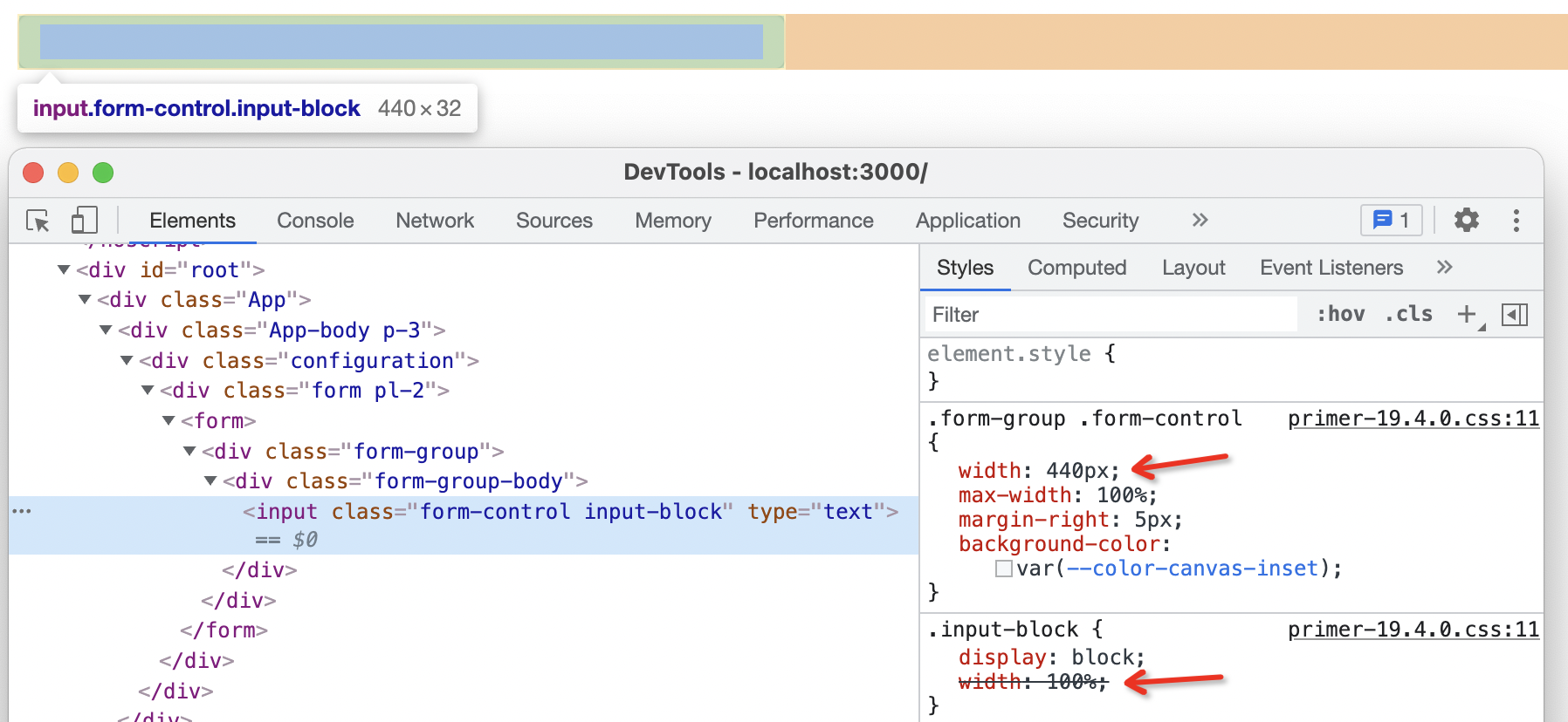.input-block inside .form-group is not 100% width · Issue #1951 ...