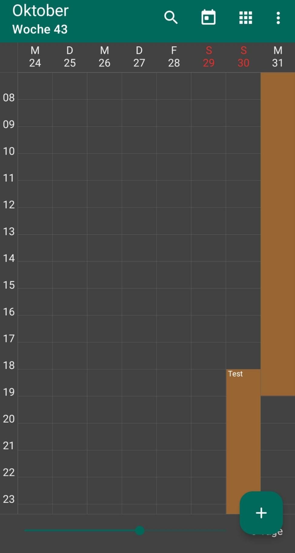 Events spanning across midnight are not displayed in week view, if their start date is before ...