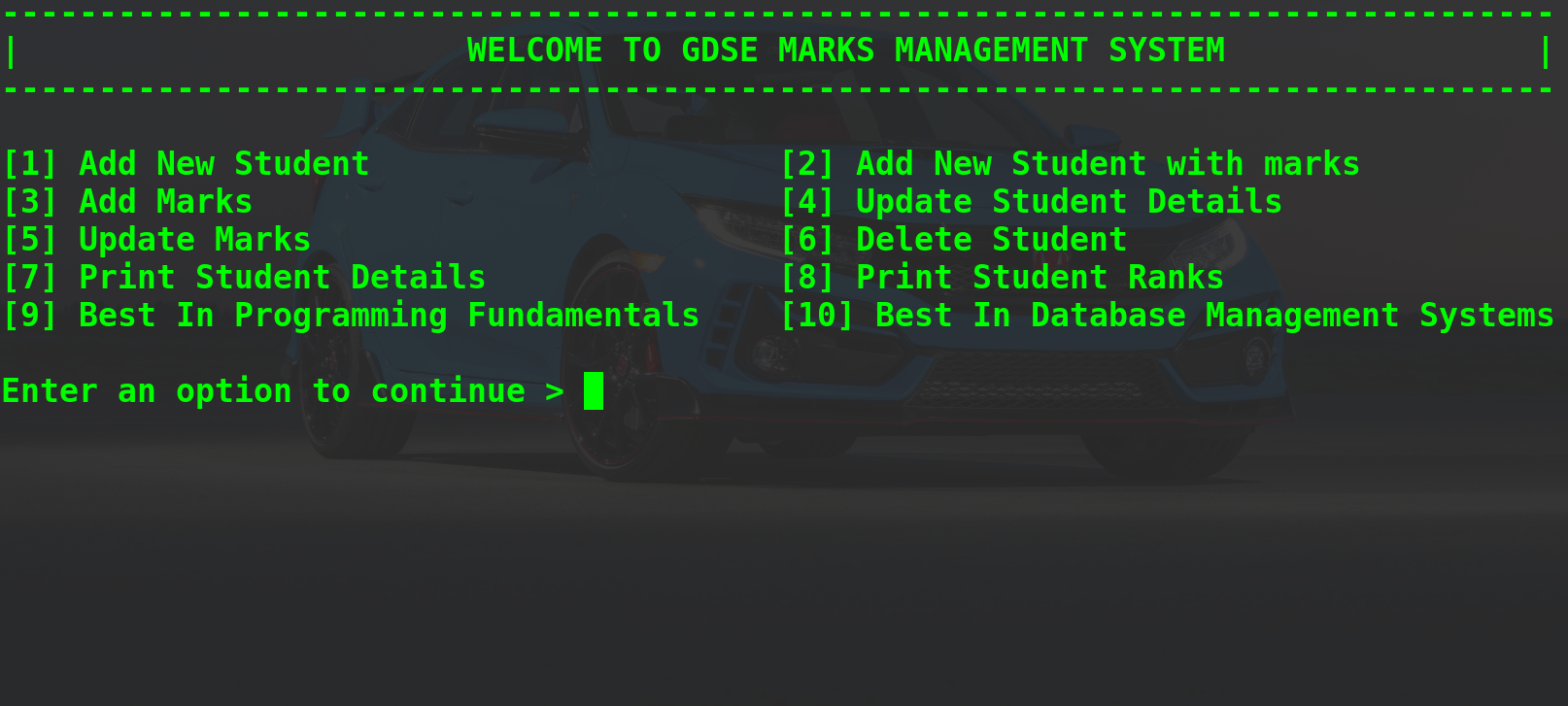 GitHub - Sandun-Induranga/Student-Marks-Management-System: Java console ...