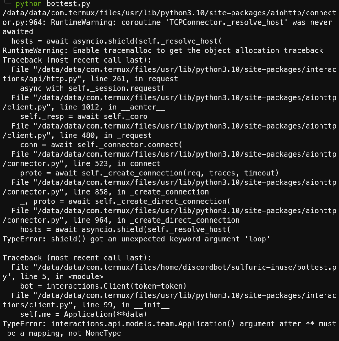 [bug][request] Discord Py Interactions Won T Get Installed On Termux · Issue 724 · Interactions