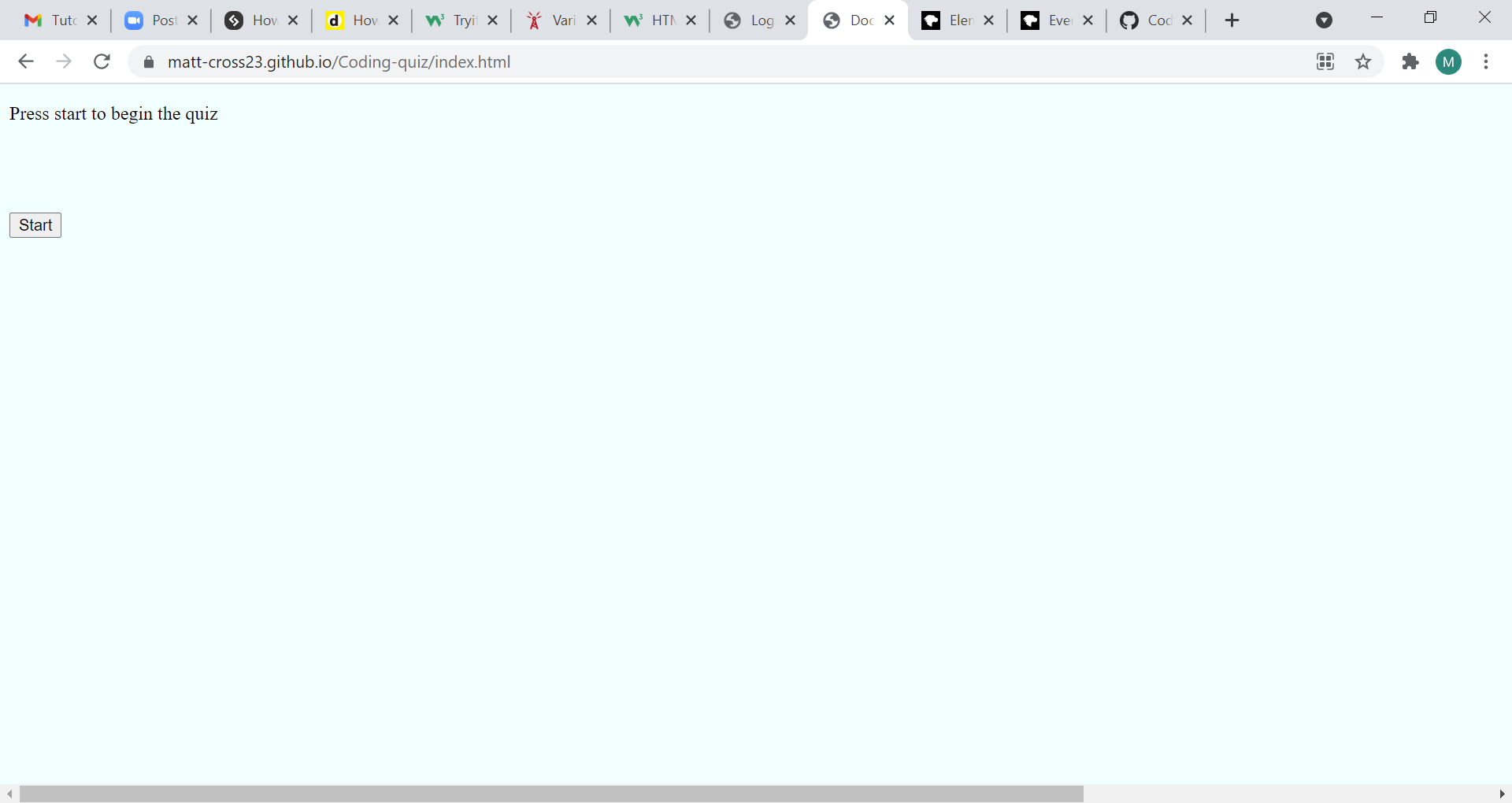 GitHub - matt-cross23/Coding-quiz
