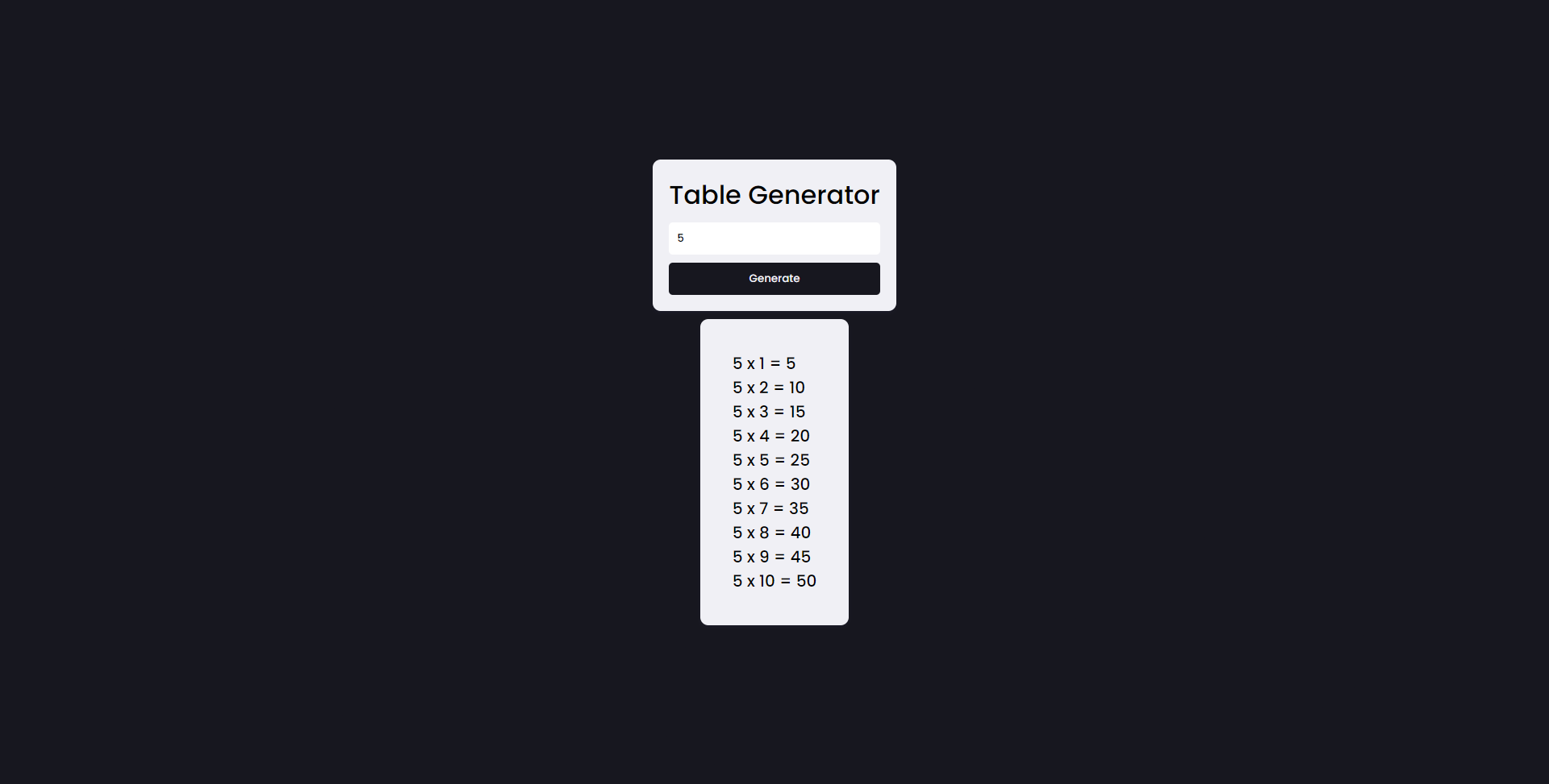 GitHub - HumayunK01/tablegenerator: Table Generator