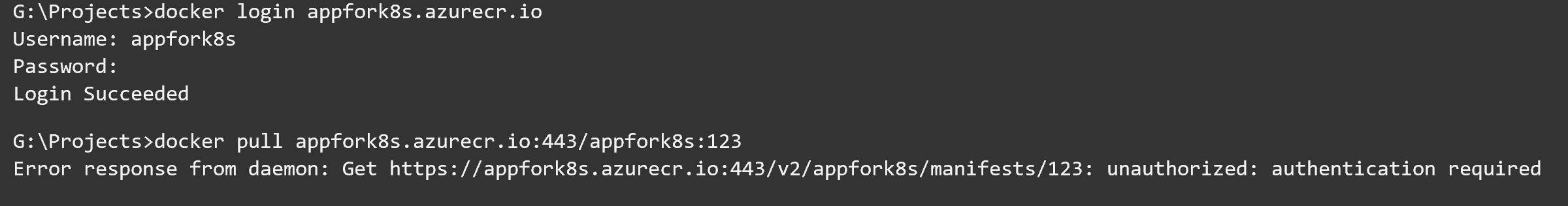 Unauthorized Authentication Required Which Is Actually Authorized · Issue 359 · Azure Acr