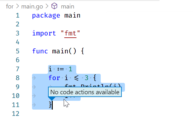 Add Refactoring Commands To Quick Fix Menu · Issue 440 · Golang