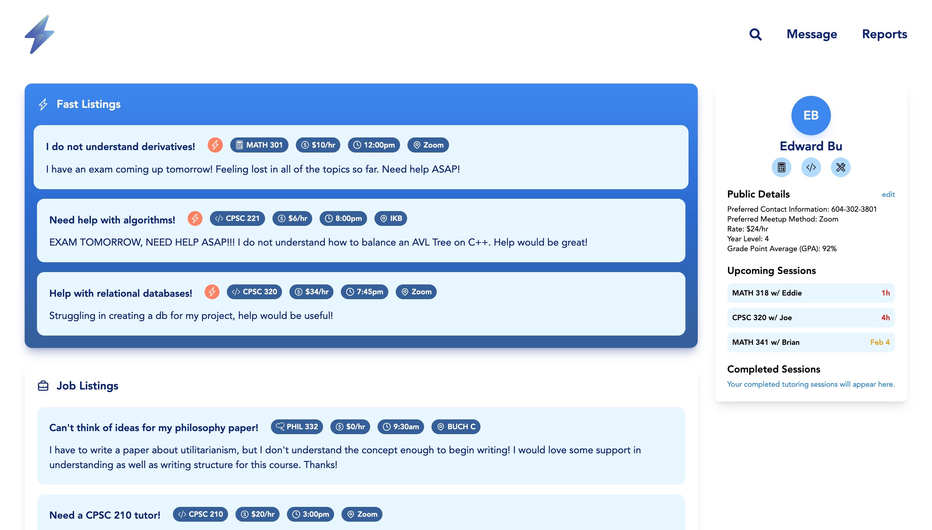 GitHub - edwzou/flash: A marketplace for UBC tutors