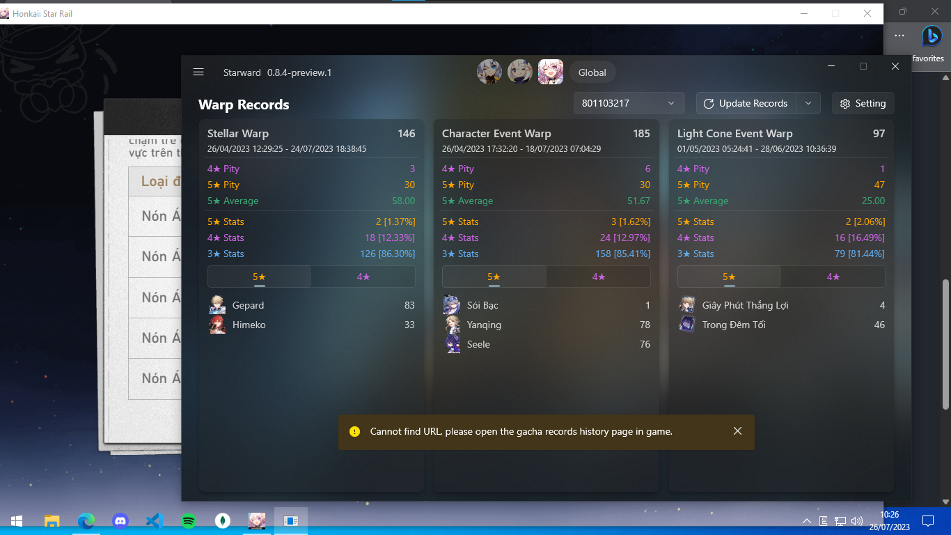 [Bug] Cannot update Warp Record [Honkai: Star Rail] · Issue #205 · Scighost/Starward · GitHub