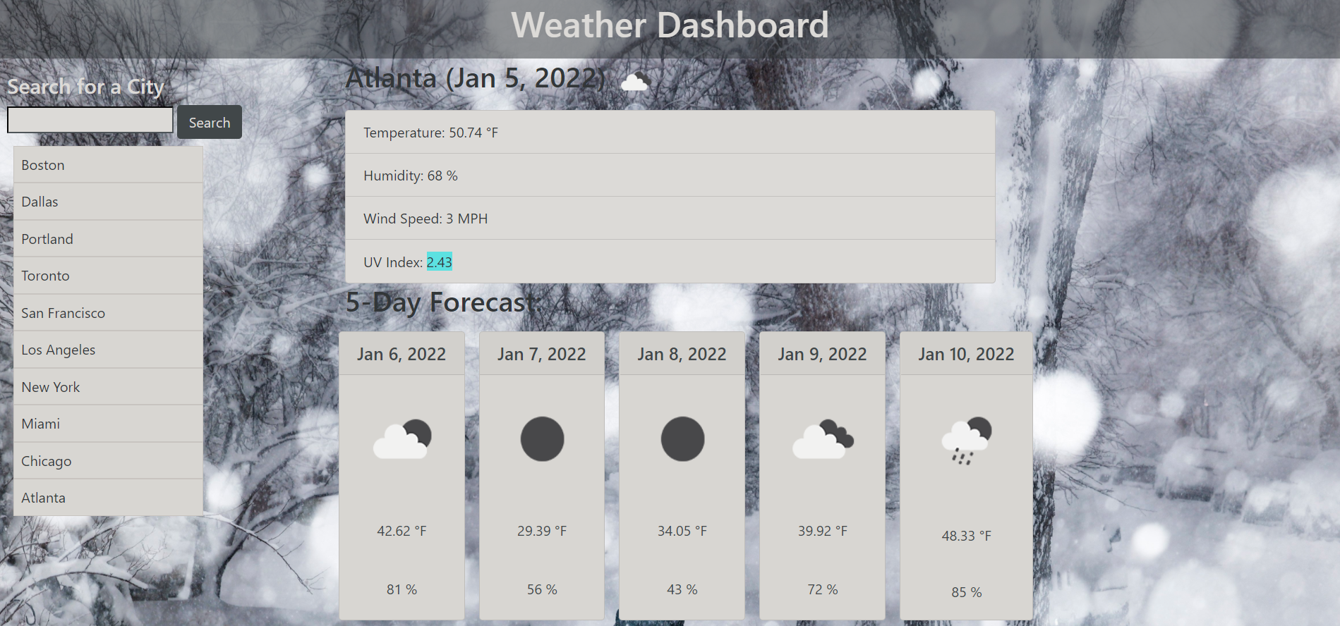 GitHub - andrewc411/weather-dashboard