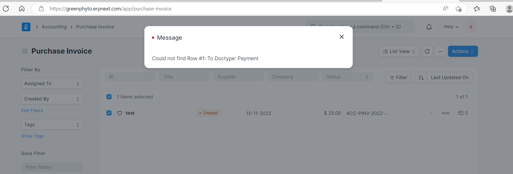 Cannot create payment from Purchase Invoices List. · Issue #32965 · frappe/erpnext · GitHub