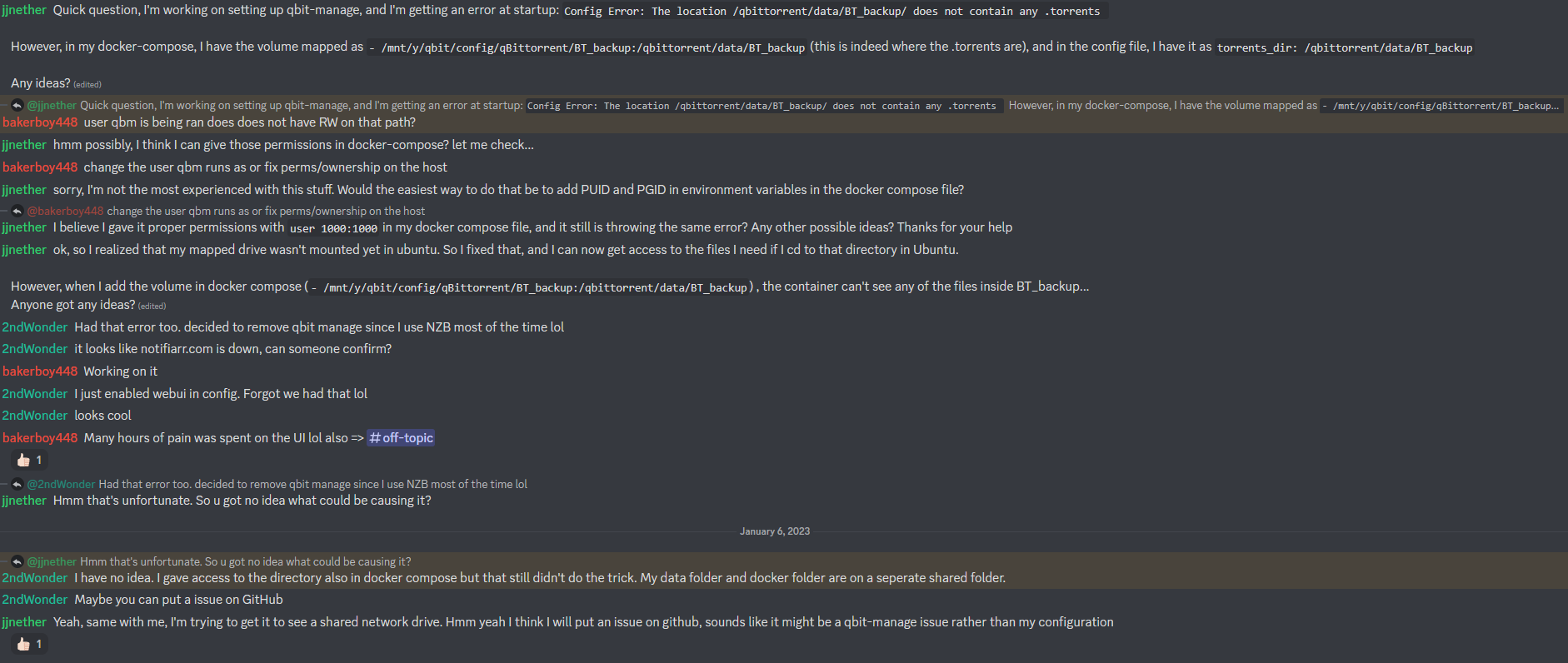 [Bug]: qbit_manage docker container can't see mounted network drive · Issue #206 · StuffAnThings ...