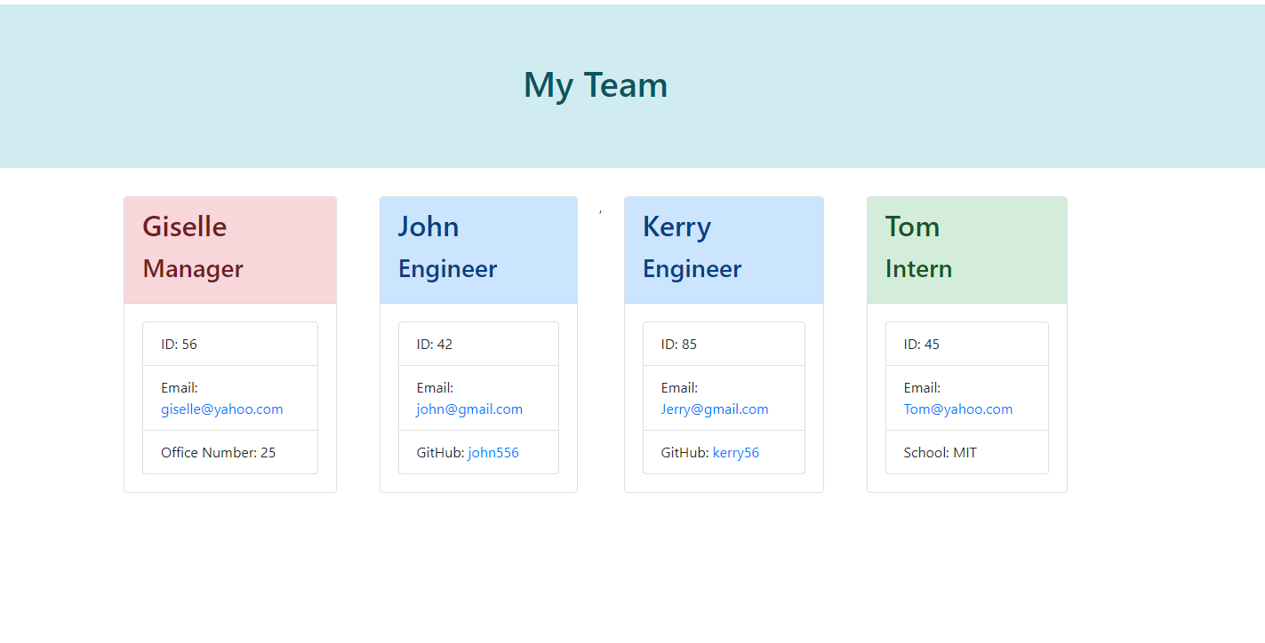GitHub - Giselle556/Team-Profile-Generator