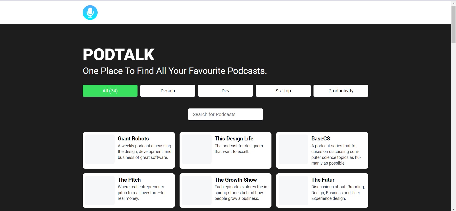 GitHub - Vaidehii28/PODTALK: One place to find all your favourite podcasts.