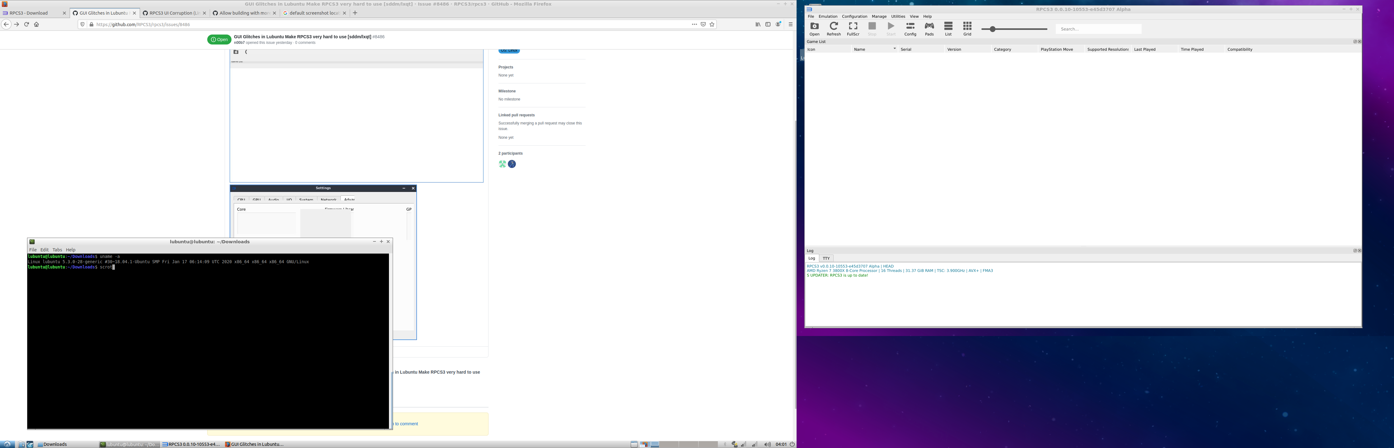 GUI Glitches in Lubuntu Make RPCS3 very hard to use [sddm/lxqt] · Issue #8486 · RPCS3/rpcs3 · GitHub