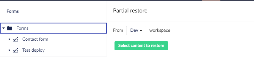 Forms - Partial restore selects from content tree rather than forms · Issue #100 · umbraco ...
