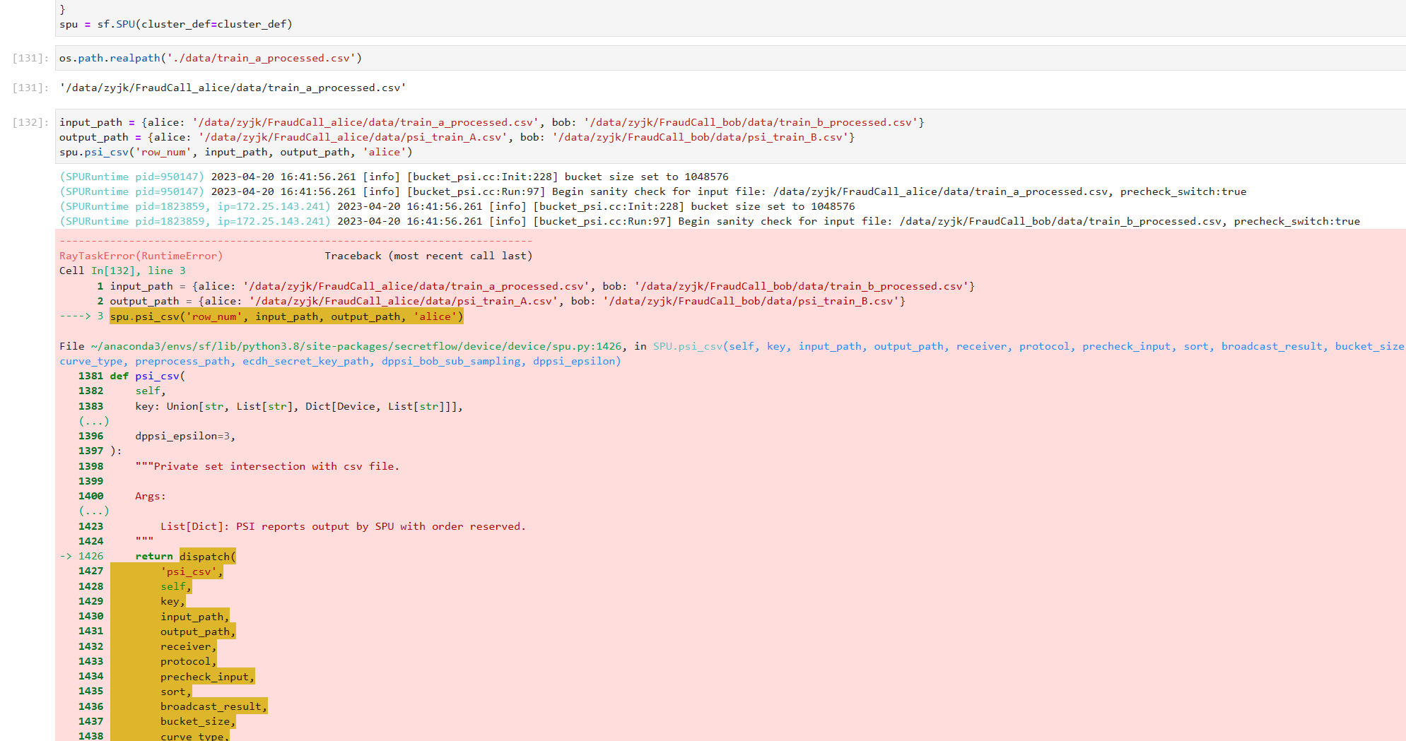 集群模式下，隐私求交发生数据读取错误 · Issue #459 · secretflow/secretflow · GitHub