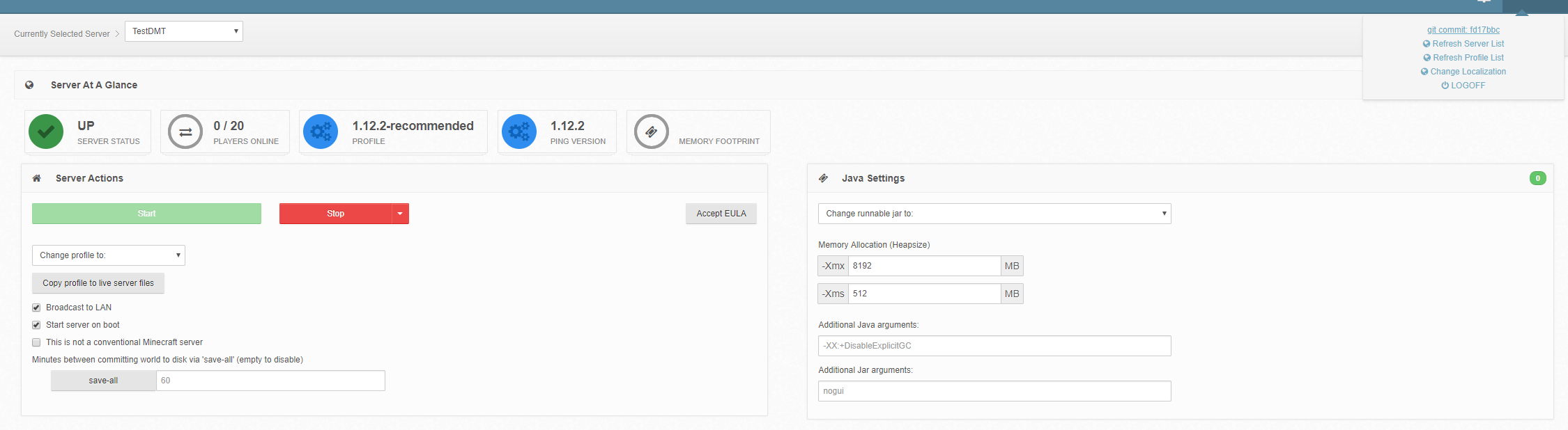 Memory Footprint box empty · Issue #288 · hexparrot/mineos-node · GitHub