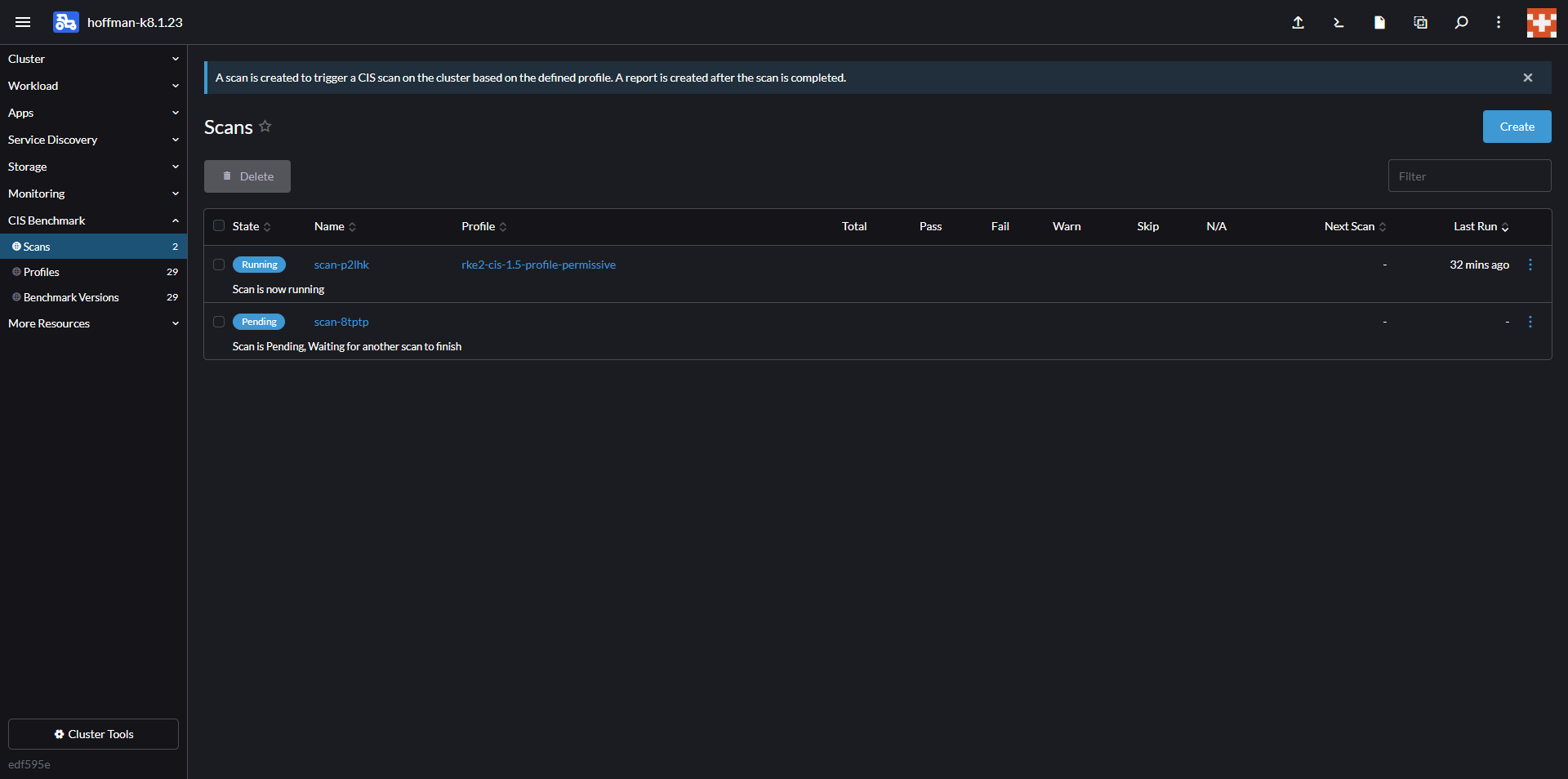 [backport V2 6] [bug] Cis Scan Runs Indefinitely And Never Completes Windows Rke2 Clusters
