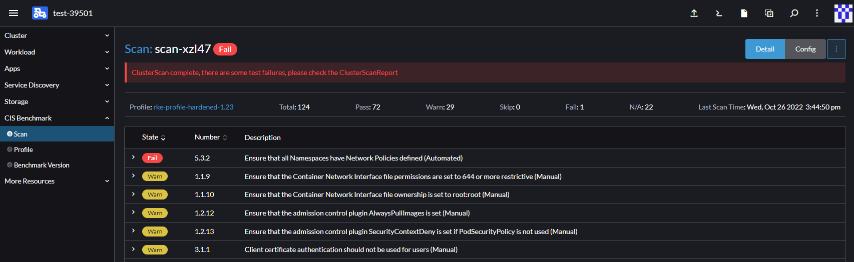 [BUG] CIS hardened 1.23 scan failure 5.3.2 on hardened RKE1 v1.24.6 · Issue #39421 · rancher ...