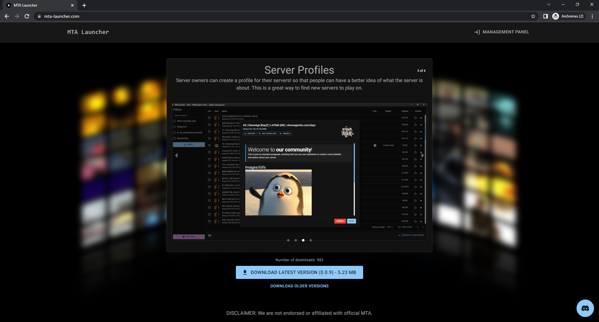 GitHub - brenodanyel/mta-launcher-landing-page