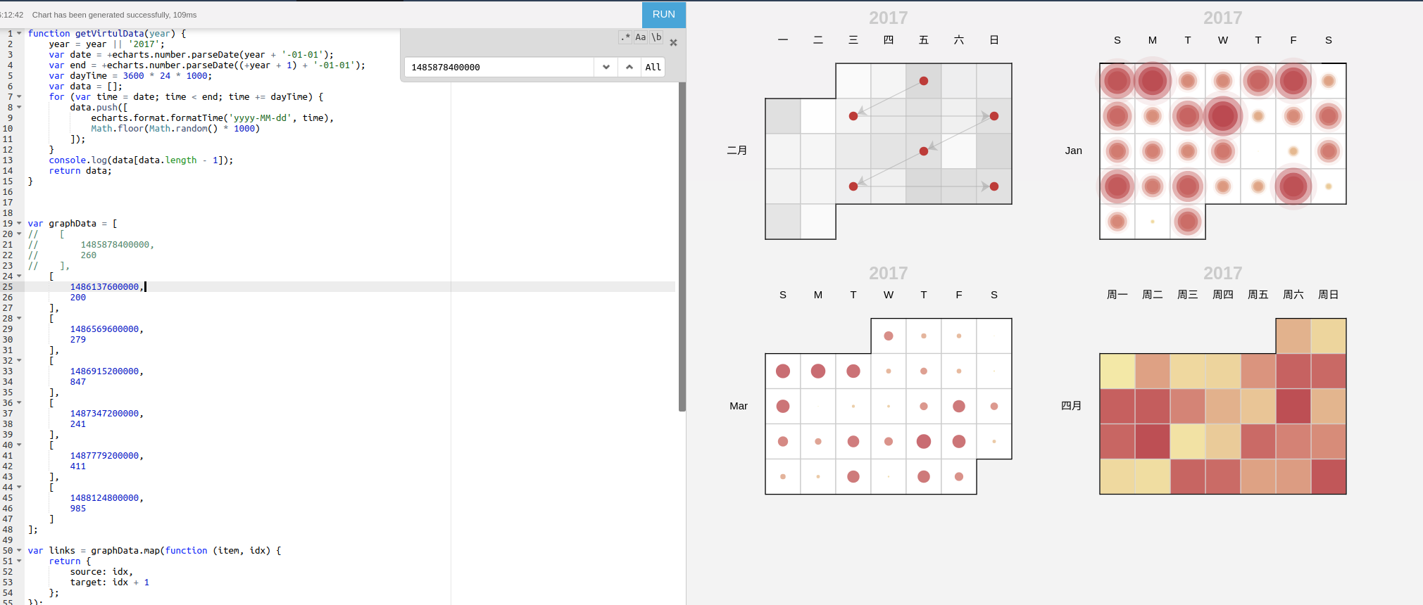 Example calendar-graph not working · Issue #9866 · apache/echarts · GitHub