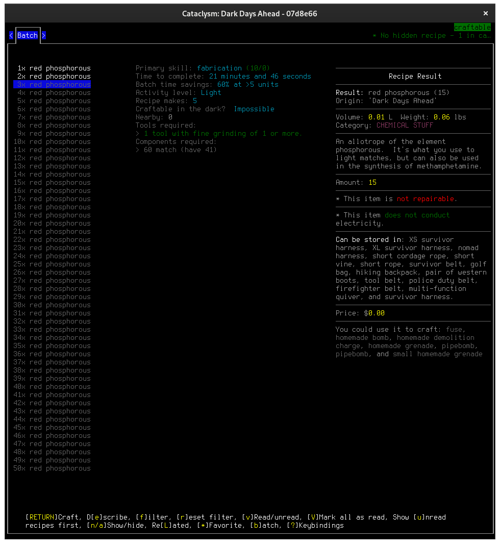 "Red phosphorus" batch crafting is weird... · Issue #60903 ...
