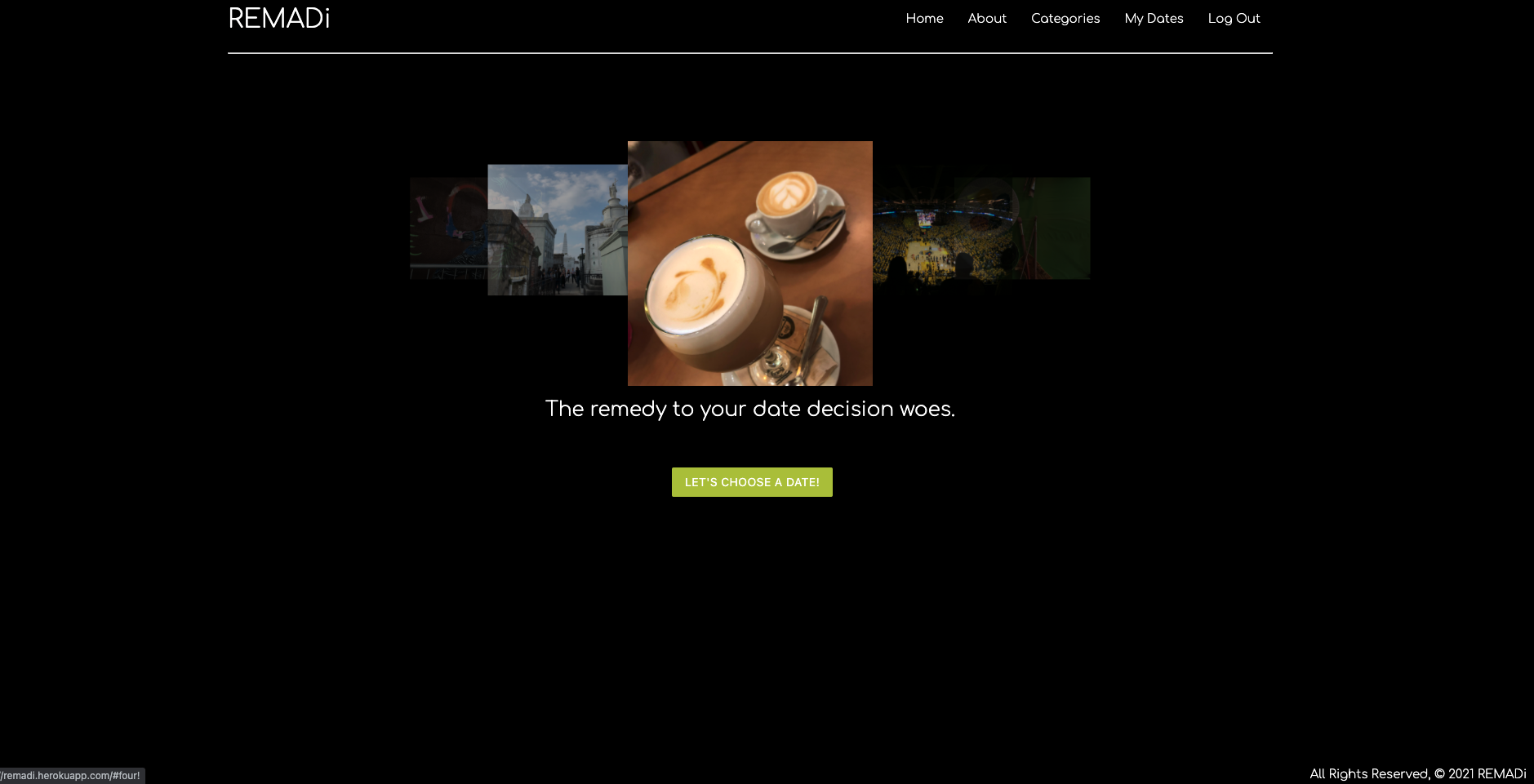 GitHub - mantezana1998/remadi: General Assembly Project: Date ...